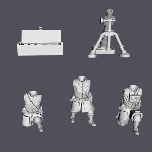 Download STL file Type 99 28mm IJA Medium Mortar 3D print model • 3D printing design ・ Cults